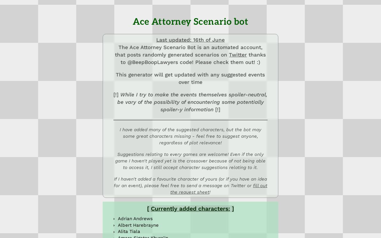 Ace Attorney Scenario bot